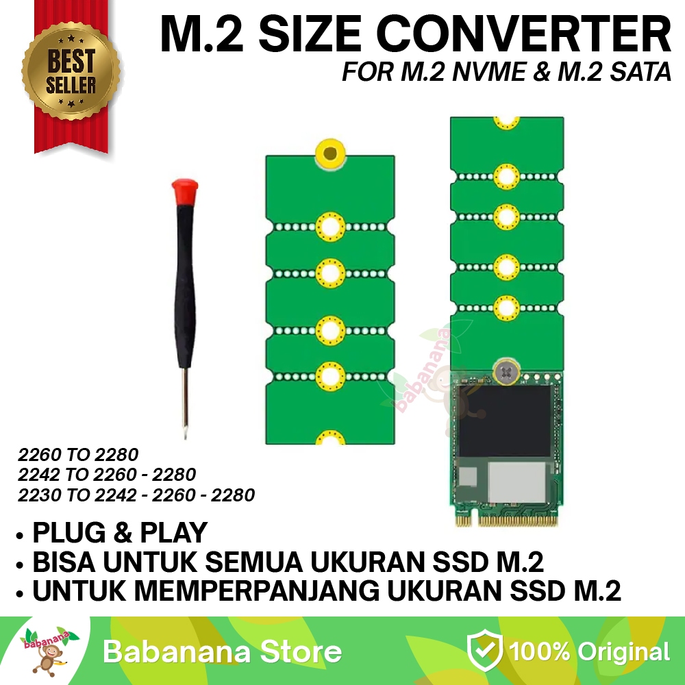 Jual M.2 Sata Nvme Size Converter Extender Bracket Card 2230 2242 2260 ...