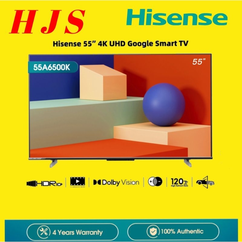 Jual TV LED HISENSE 55 INCH / 55" 55A6500K SMART GOOGLE TV 4K UHD DOLBY ...