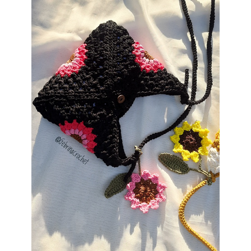 Jual Tas Rajut Handmade Premium Motif Bunga Matahari Limited Edition ...