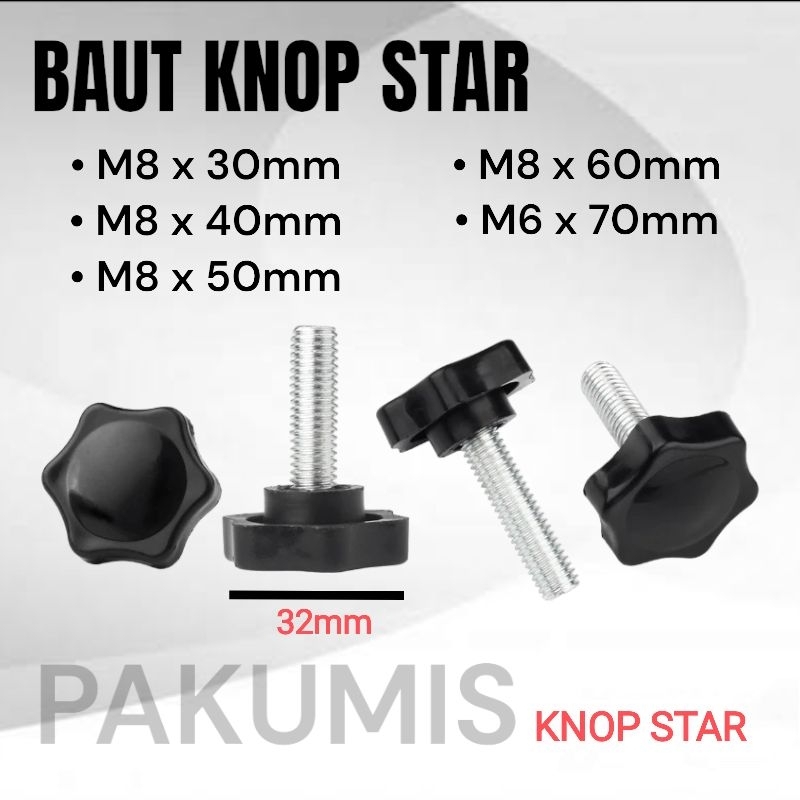 Jual BAUT KNOB STAR M8 KNOB STAR KUNCI M8 | Shopee Indonesia