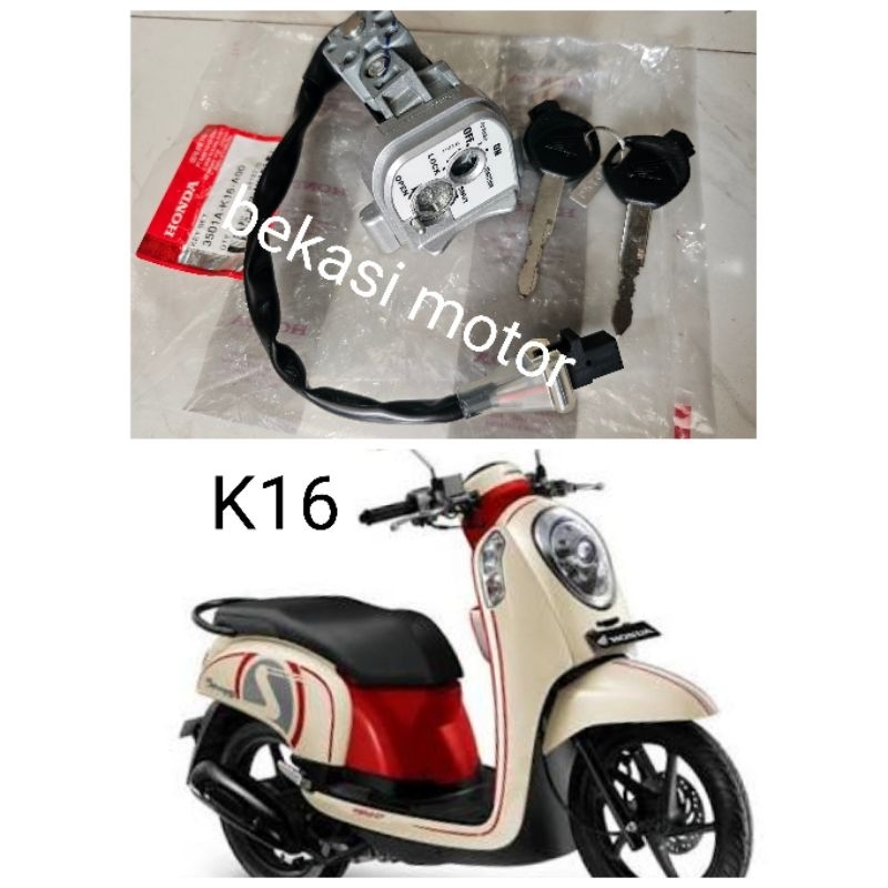 Jual 3501A-K16-A00 key set kunci kontak honda scoopy F1 Fi original ...