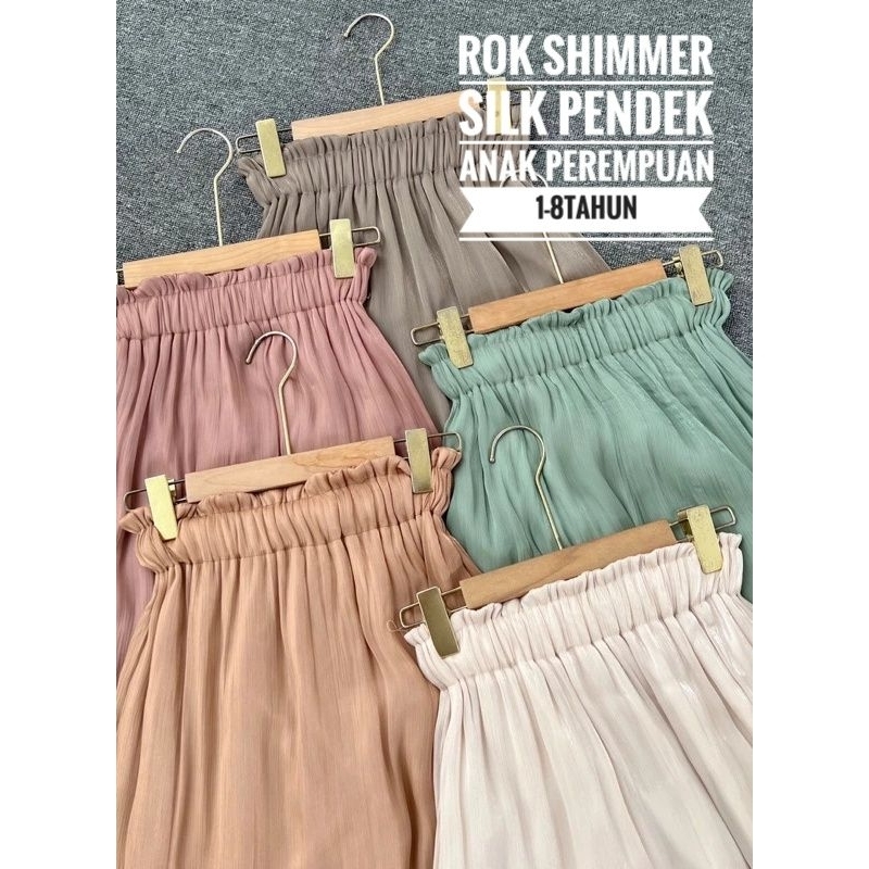 Jual ROK SHIMMER SILK PENDEK ANAK PEREMPUAN WARNA LENGKAP | Shopee ...