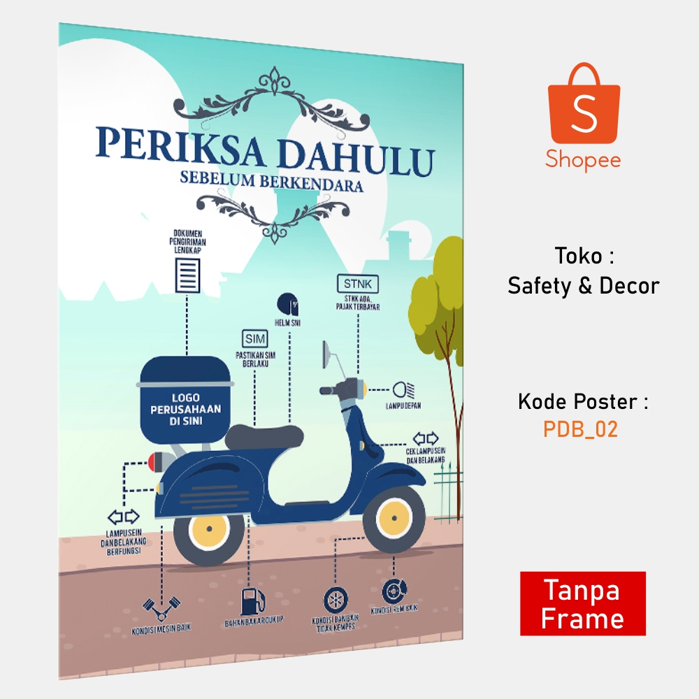 Jual Safety Poster K3: Periksa Dahulu Motor Sebelum Digunakan | Shopee ...