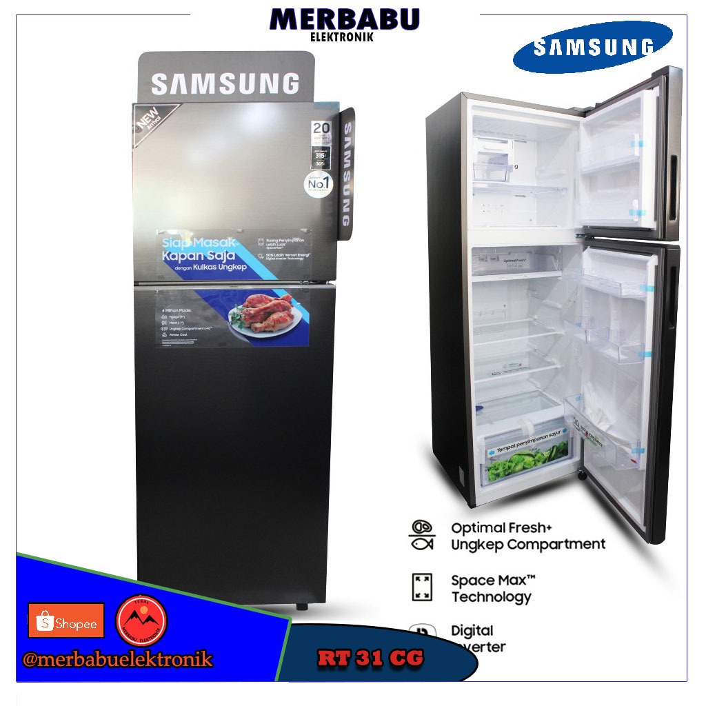 Jual SAMSUNG Kulkas RT 31 CG Lemari Es 2 Pintu 305L Inverter | Shopee ...