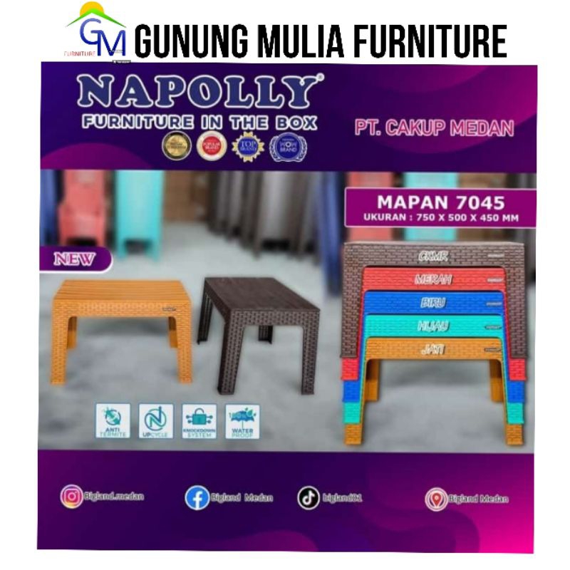 Jual Meja Plastik / Meja Cafe / Meja Kopi Motif Anyaman Napolly ...