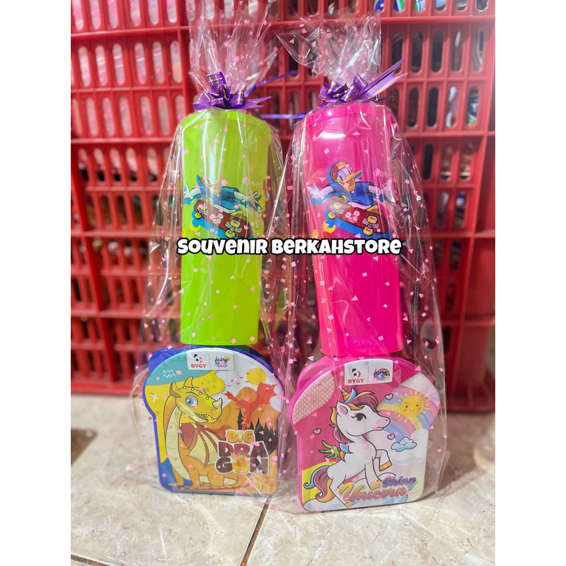 Jual SOUVENIR LB ROTI BIGGY+Botol/Gelas/PAKET ULANG TAHUN ANAK | Shopee ...