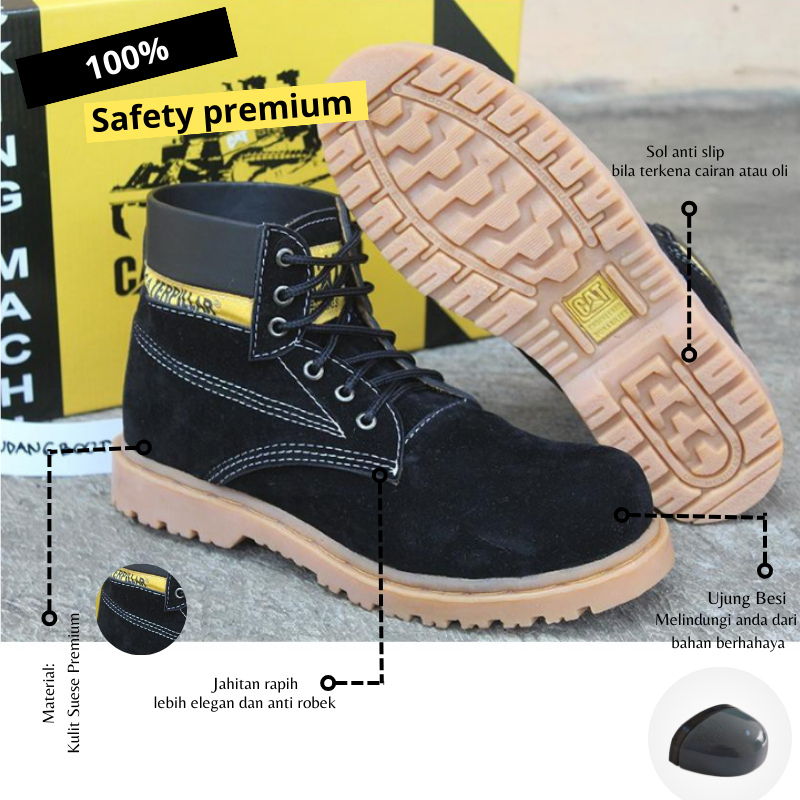 Jual SEPATU SAFETY SEMI BOOTS PRIA CATERFILLAR KULIT TALI SAVETY BUT ...