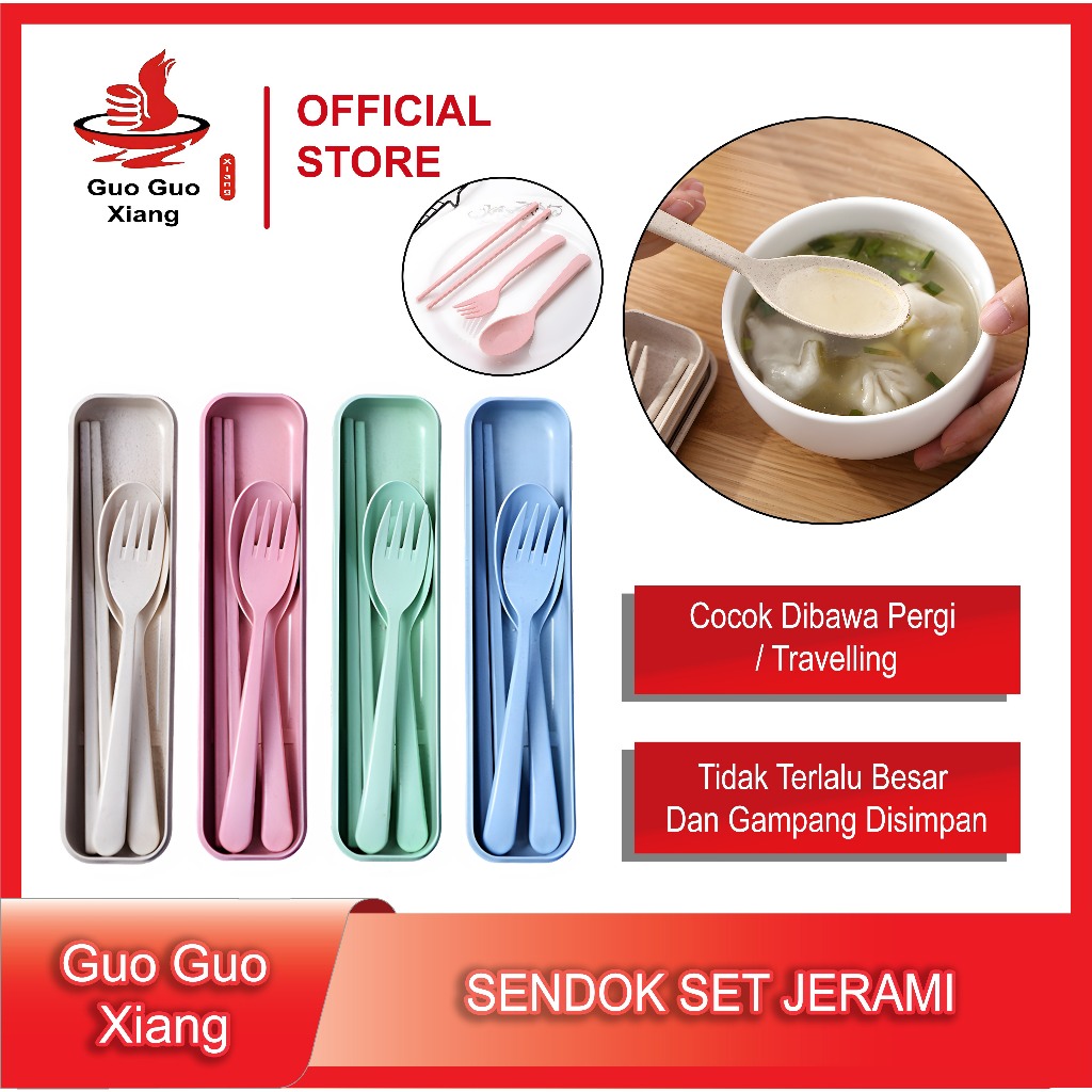 Jual Sendok Set Jerami Wheat 3 in 1 Alat Makan Set Jerami Wheat ...