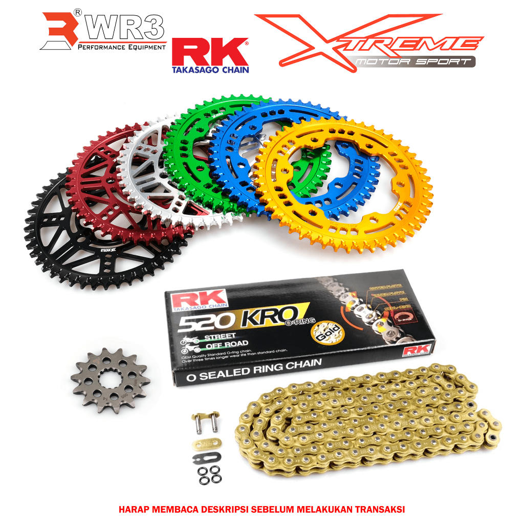 Jual Gear Set Depan Belakang WR3 & Rantai RK Chain ZX25R Ninja CBR 250 ...