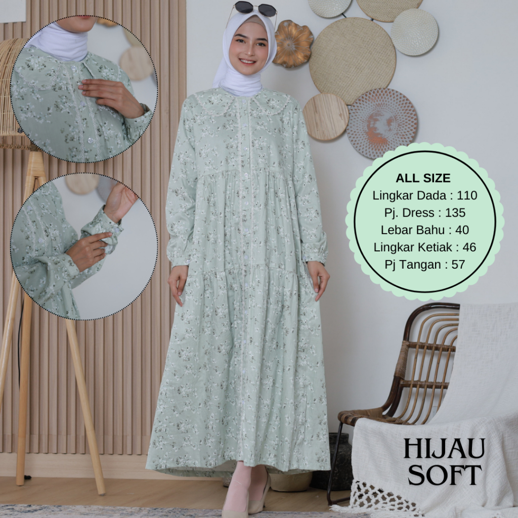 Jual Shine.clo - Marwah Dress / Baju Gamis Katun Jepang Wanita Busui ...