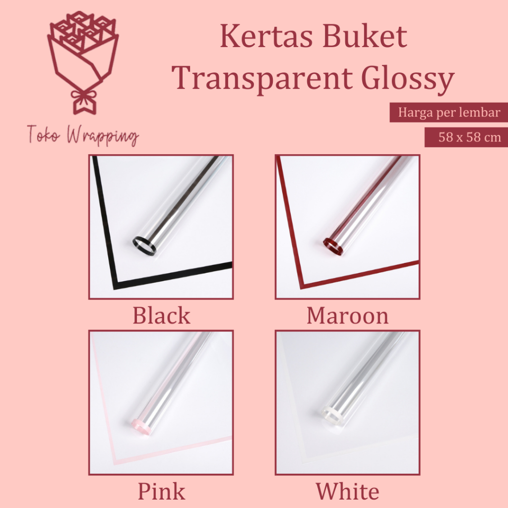 Jual Kertas Cellophane Bucket Bunga [Frame Transparent Glossy] Flower ...