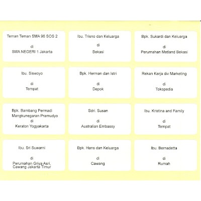 Jual Print Label Undangan Cetak Label Undangan | Shopee Indonesia