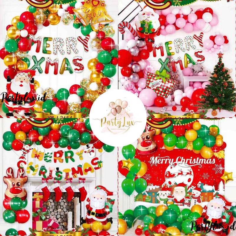 Jual Paket Dekorasi Natal / Set Dekor Merry Christmas / Backdrop Natal ...