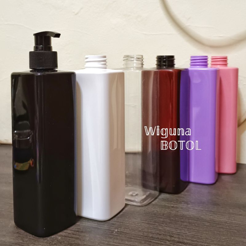 Jual Botol Pump 500ml Kotak / Botol Pet 500ml Model Kotak Tutup Pump Lotion | Shopee Indonesia