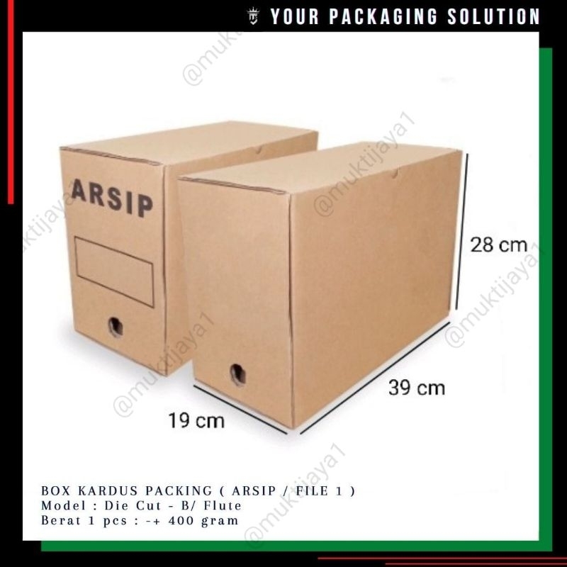 Jual BOX ARSIP 1 • 39x19x28cm • KOTAK / KARDUS / ARSIP / FILE / DOKUMEN ...