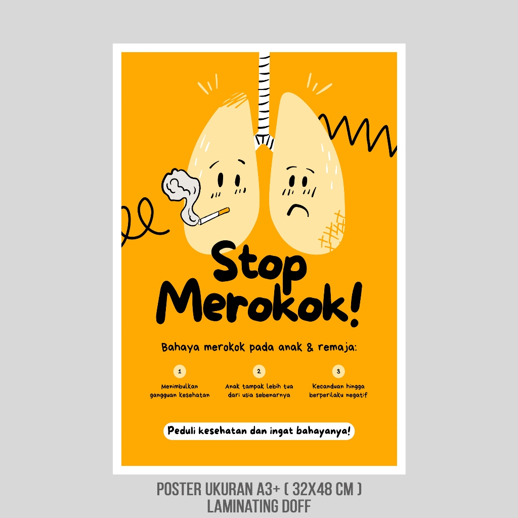 Jual Poster Edukasi Kesehatan Stop Merokok | Shopee Indonesia