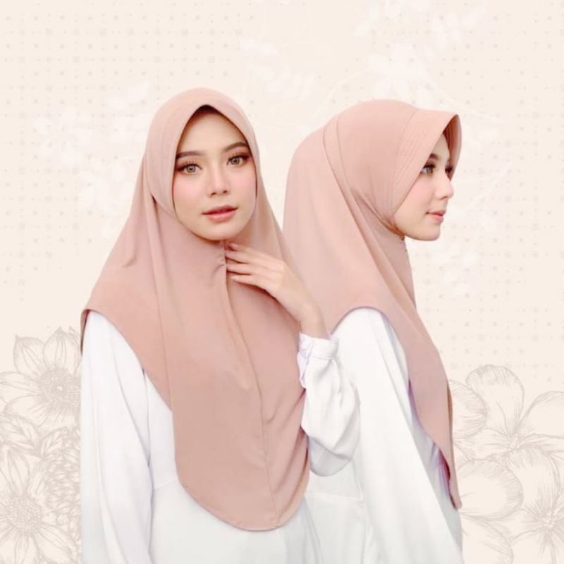 Jual Jilbab Bergo Hamidah Oval Pinguin Jersey size L Hijab hamidah Instan Ukuran M Spandek jersi ...