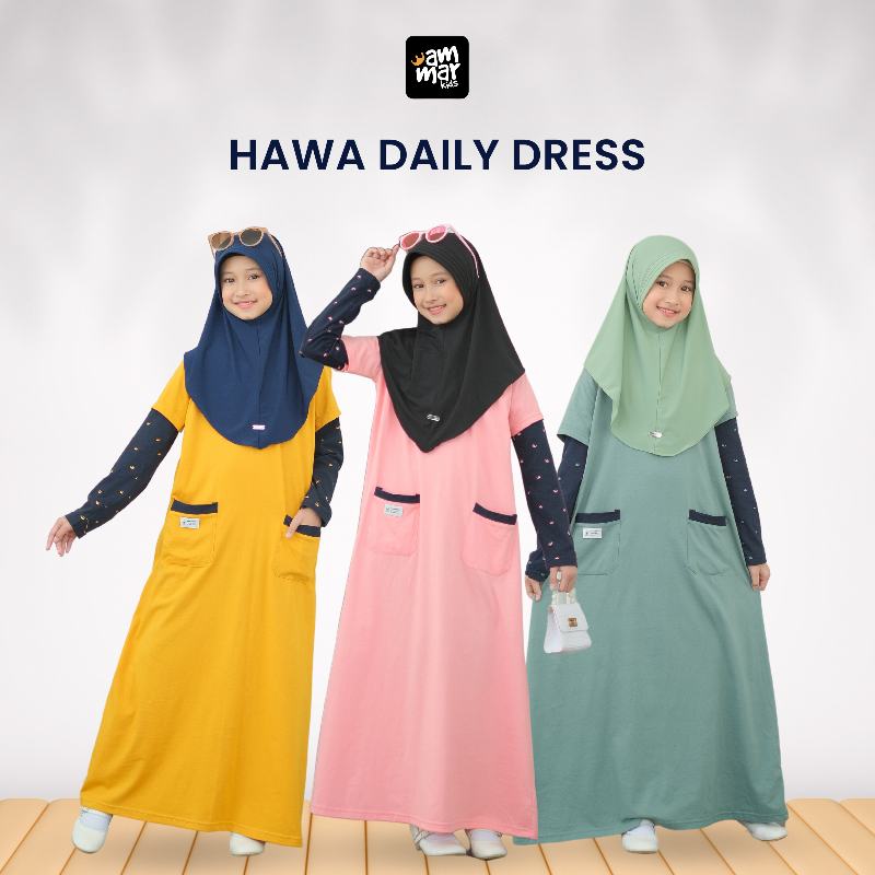 Jual Ammar Kids - Gamis Anak Perempuan Hawa Daily Dress | baju gamis ...