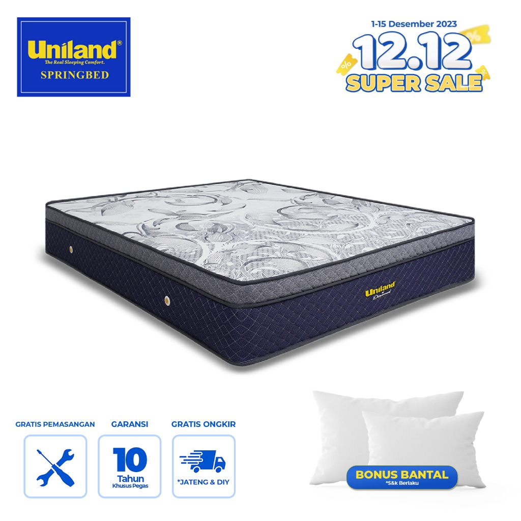 Jual Uniland Springbed Diamond Plushtop Biru - Hanya Kasur Spring Bed ...