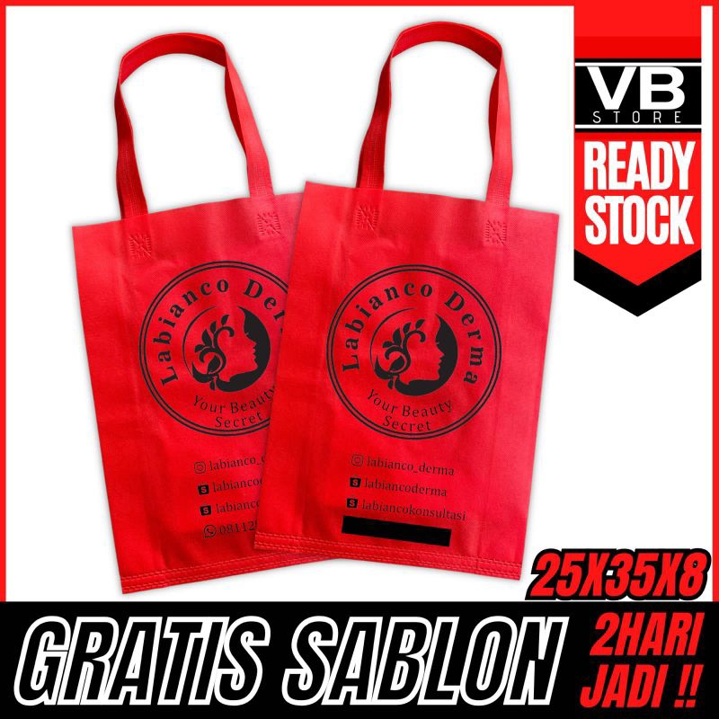 Jual TAS TALI PRESS BEBAS REQUEST CUSTOM SABLON MODEL HANDLE 25 X 35 X ...