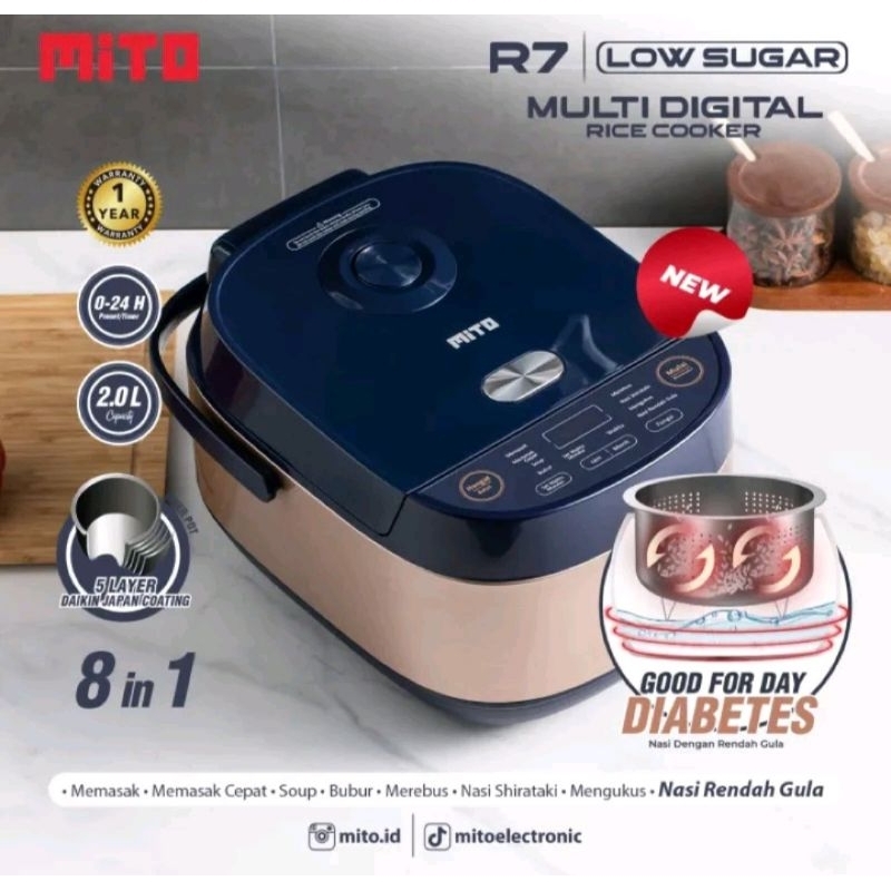 Jual RICE COOKER MITO R7 MULTI DIGITAL 8IN1 LOW SUGAR LOW CARBO ...