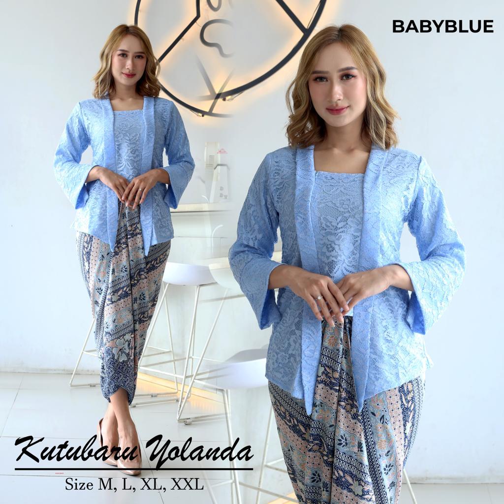 Jual Set kebaya kutubaru brokat YOLANDA / kebaya kutu baru modern / kebaya wisuda / kebaya pesta ...