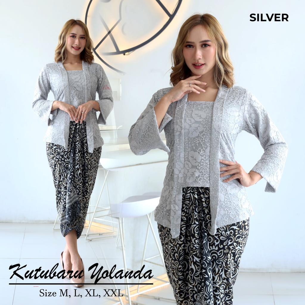 Jual Set kebaya kutubaru brokat YOLANDA / kebaya kutu baru modern / kebaya wisuda / kebaya pesta ...