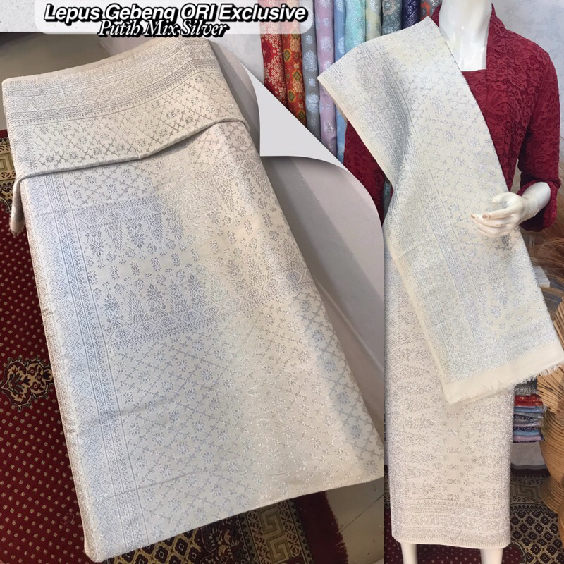 Jual Songket Lepus Gebeng ORI Exclusive Putih Mix Silver(Ilham Songket ...