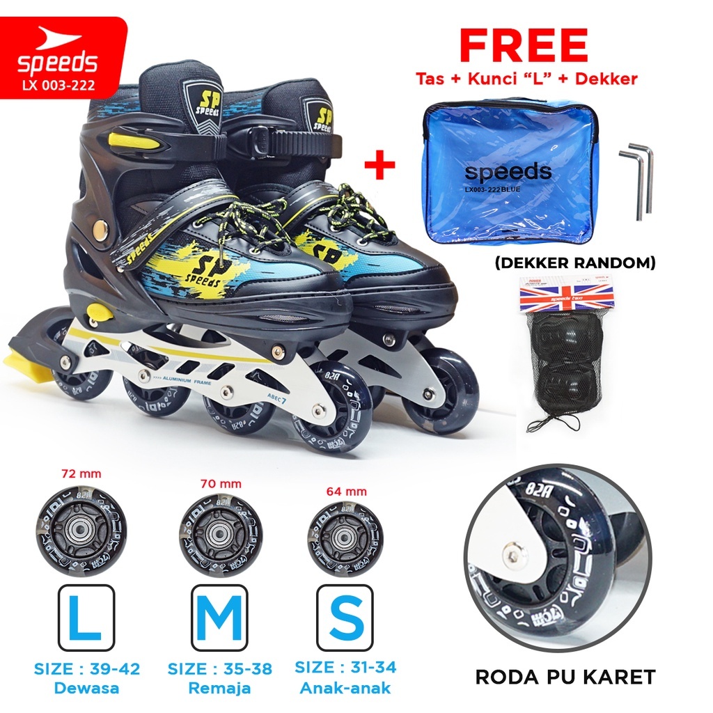 Jual SPEEDS Sepatu Roda Anak / Remaja / Dewasa Inline Roller Skate Roda ...