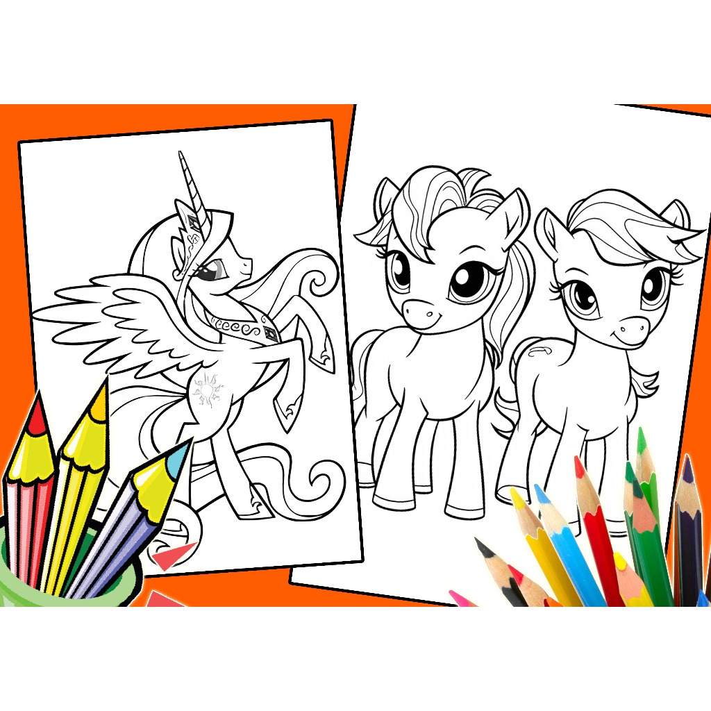 Jual Gambar Sketsa Mewarnai ~ Kuda Pony / Seketsa Lukis / Drawing ...