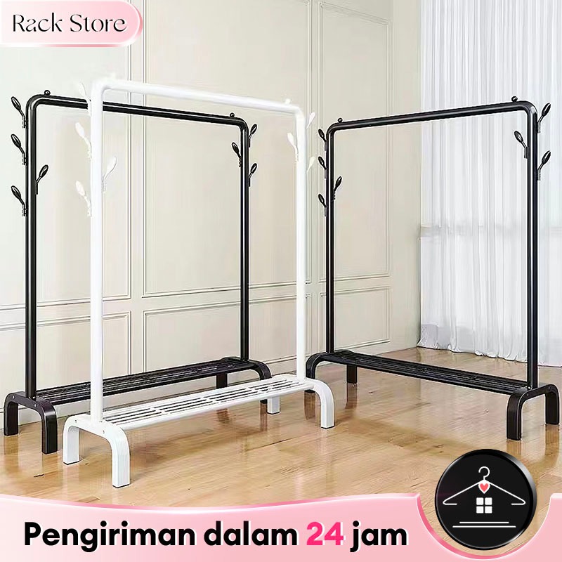Jual Rak Gantungan Baju Single Gantungan Rak Besi Stand Hanger Tempat ...