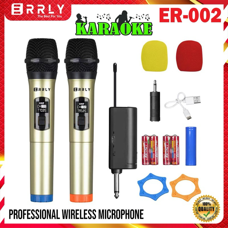 Jual Microphone Karaoke Microphone Wireless Tanpa Kabel MIC2 MIC1 ERRLY ER001 Single ER002 Dual ...