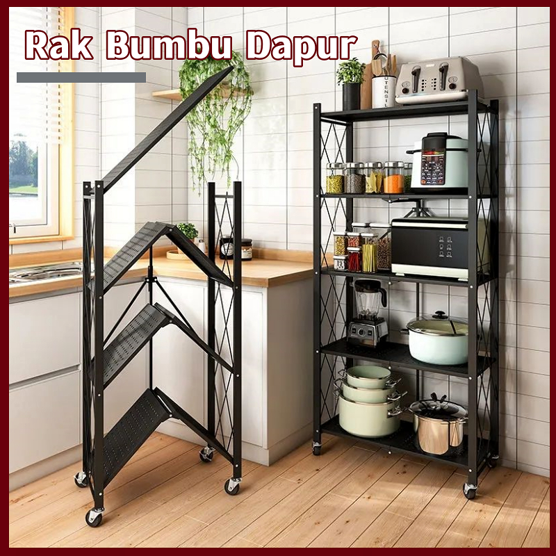 Jual Rak Lipat Portable Rak Dapur Susun Serbaguna Rak Penyimpanan Rak ...