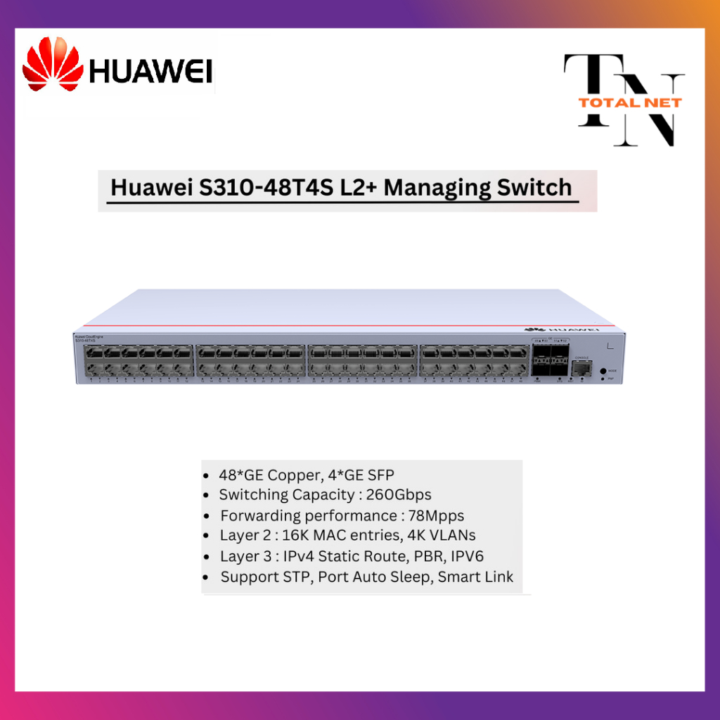 Jual Huawei S310-48T4S CloudEngine Switch L2+ Managing Switch | Shopee Indonesia