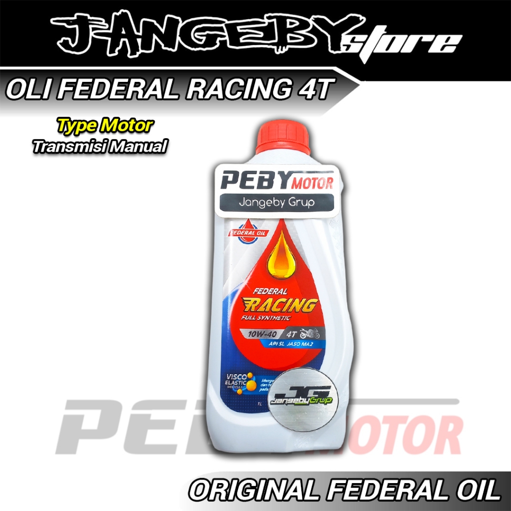 Jual Oli FEDERAL Racing 10W-40 4T Manual 1 Liter ORIGINAL | Shopee ...