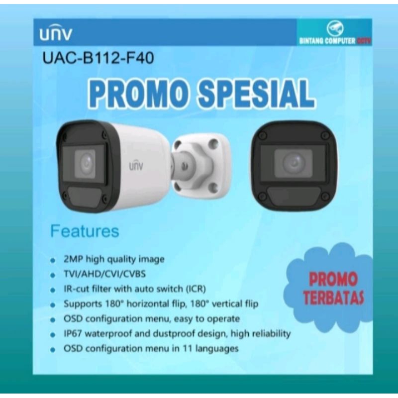 Jual UNV Kamera Outdoor Cctv B112-F40 2MP | Shopee Indonesia