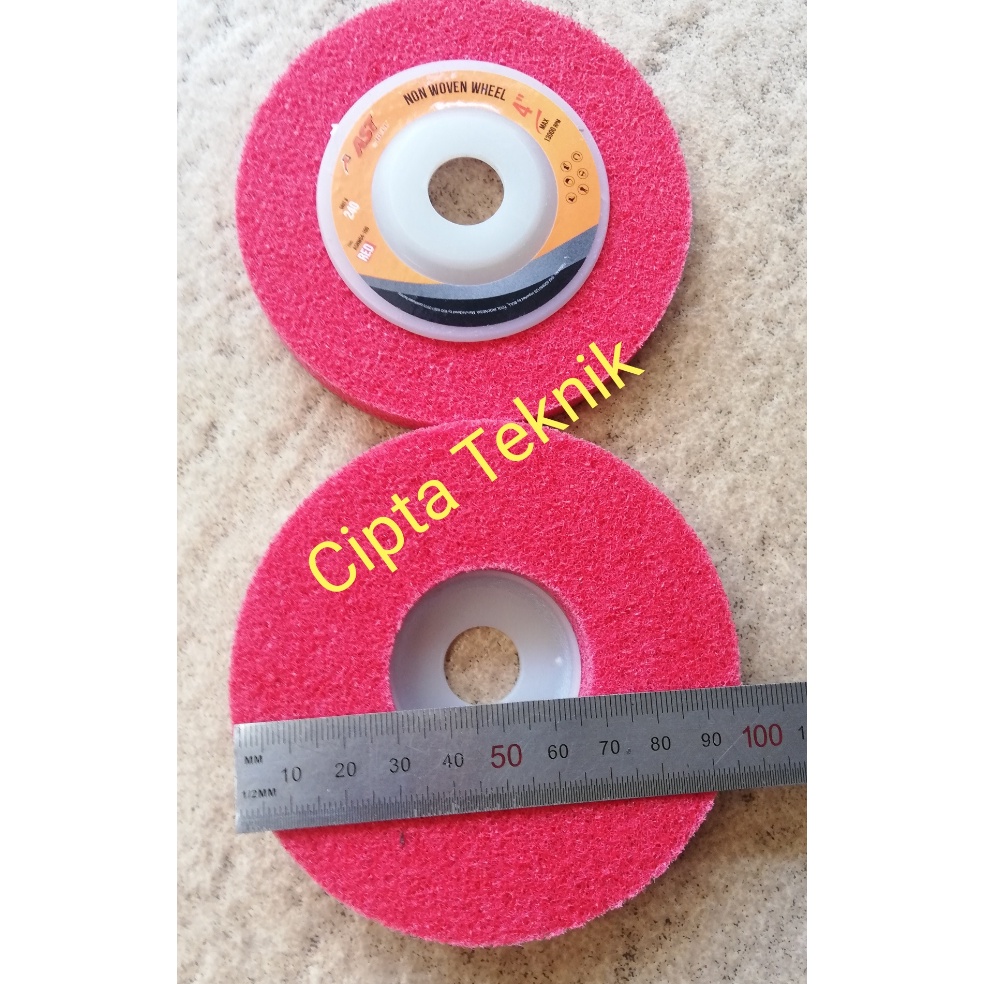 Jual Non Woven wheel 4 inchi merah Buffing wheel 4inchi Mata gerinda ...