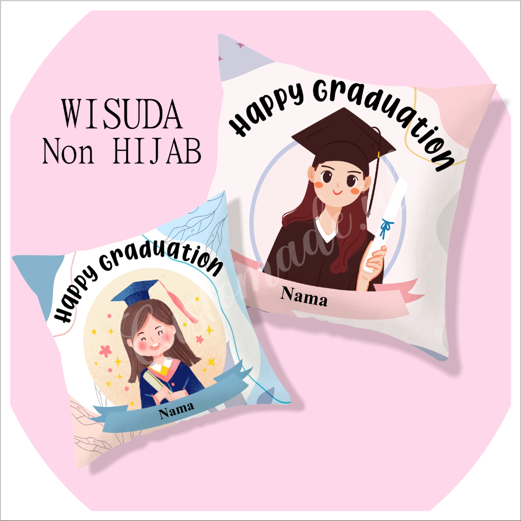 Jual Bantal Wisuda Cewek Non Hijab 30x30cm / Bantal Custom / Kado ...