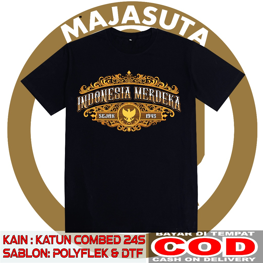 Jual KAOS INDONESIA MERDEKA 2 NEW DESAIN SABLON DTF BAHAN KATUN COMBED ...