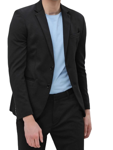 Jual Jihani Jas Hitam Pria Slim Fit Jas Formal Pria Wisuda Jas Hitam ...