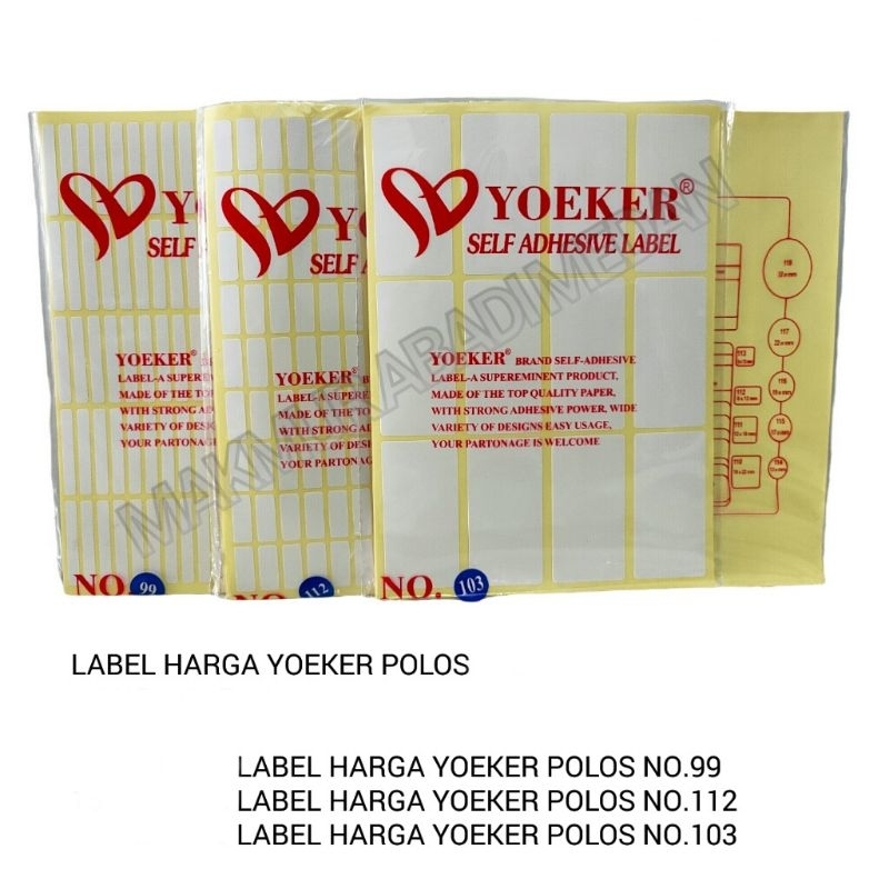 Jual (1Bks:7Lembar) Stiker Label Polos Putih Undangan 99 112 113 111 ...