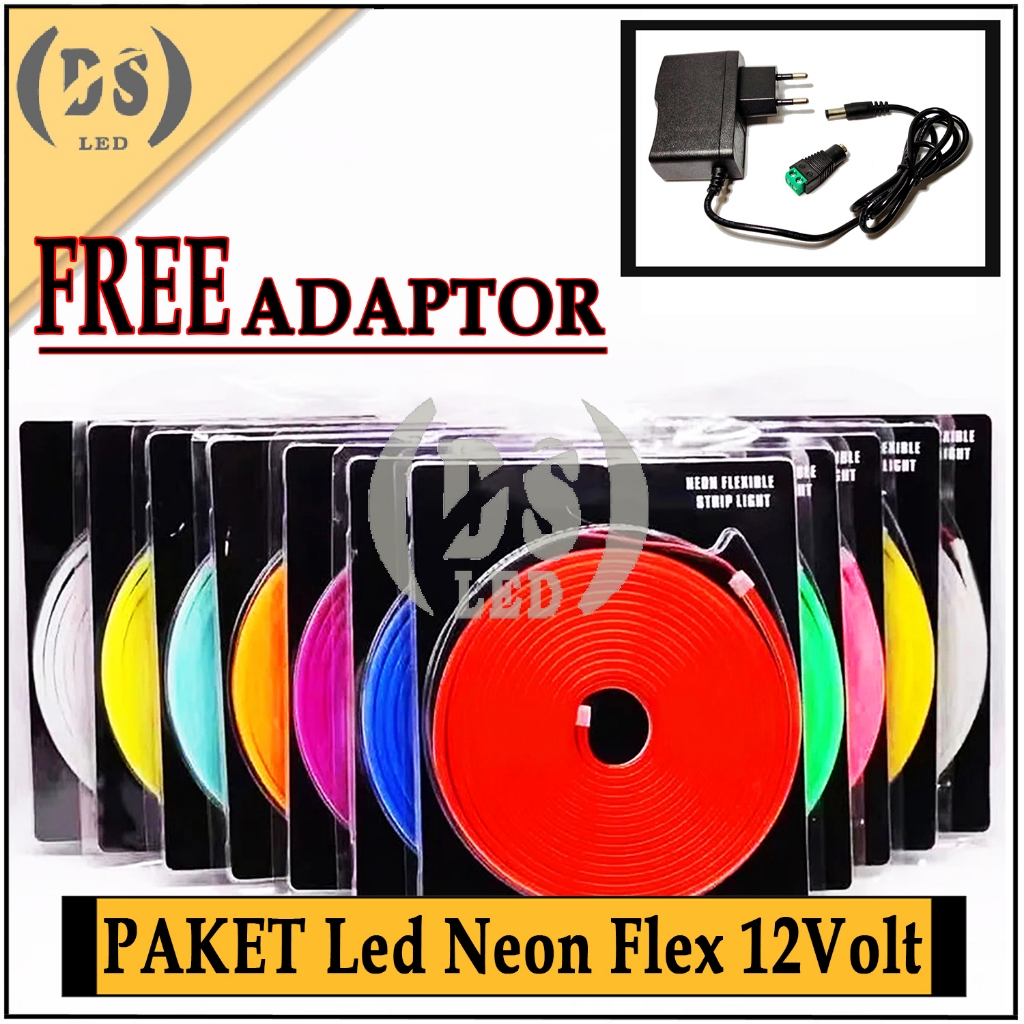 Jual PAKET Lampu LED Neon Flex 5Meter Adaptor 12V 1A / Lampu Plafon ...
