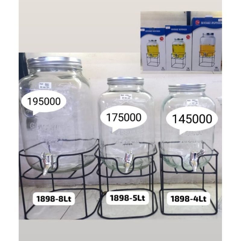 Jual dispenser kaca 8 Liter/wadah minuman | Shopee Indonesia
