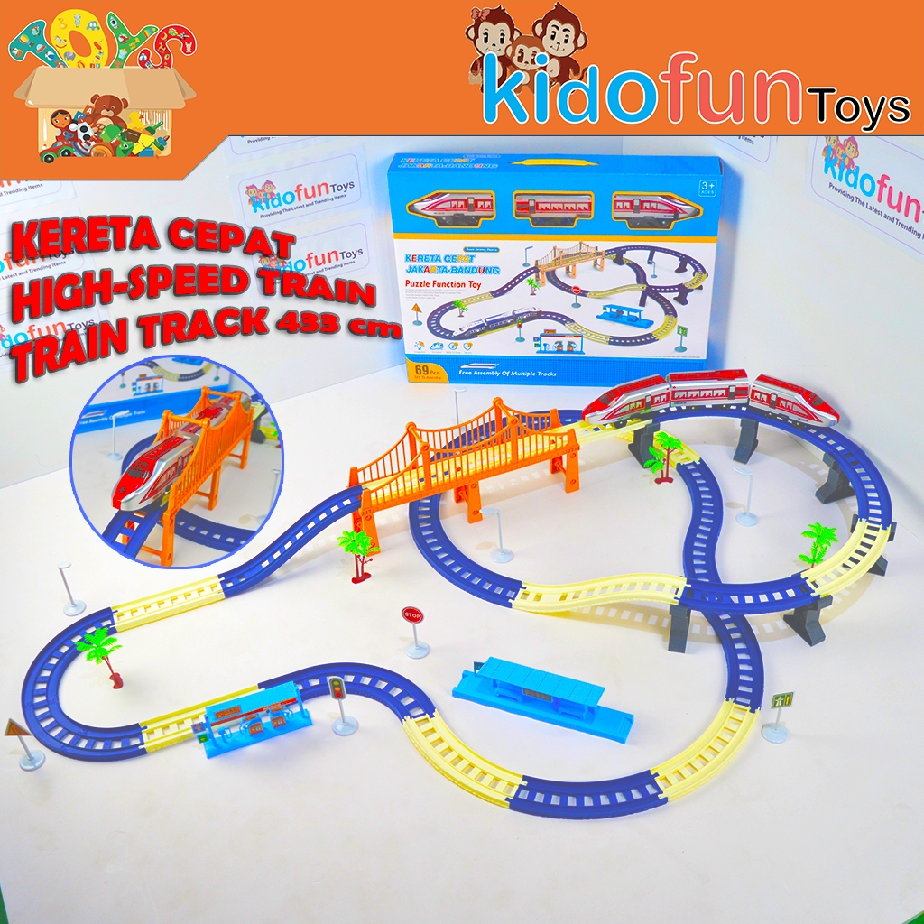 Jual Mainan Kereta Cepat Jakarta Bandung Elektrik Set 69pcs Whoosh Rel ...