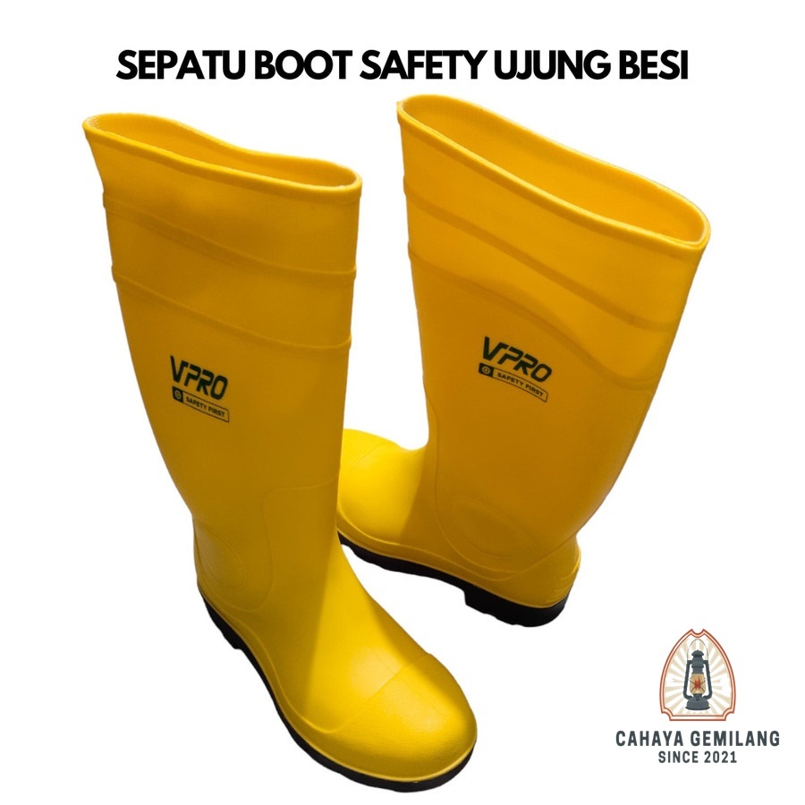 Jual Sepatu Boot Safety Rubber Karet Legion Ujung Besi Steel Proyek ...
