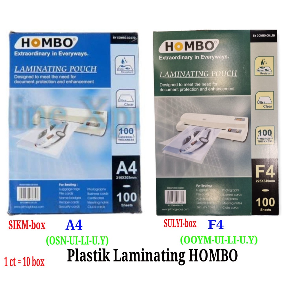 Jual PLASTIK LAMINATING LAMINATING FILM FOLIO HOMBO ORISTA (isi 100lbr ...