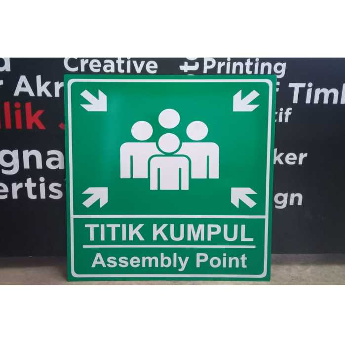 Jual Rambu Titik Kumpul / Assembly Point Acp Ukuran - 30cm x 25cm ...