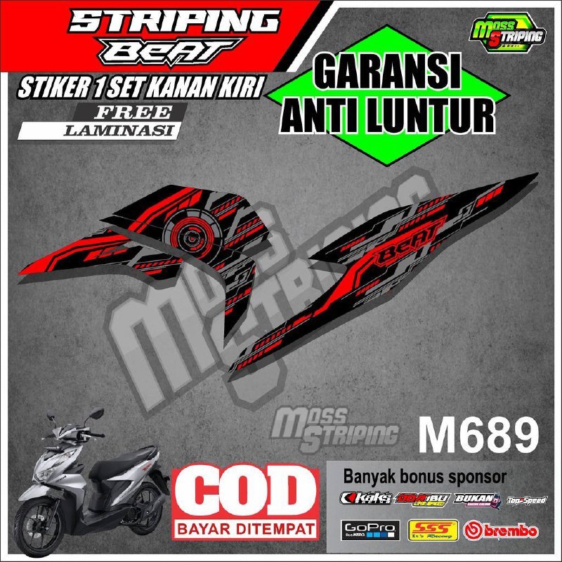 Jual STIKER STRIPING STICKER BEAT NEW DELUXE 2020 2021 2022 M689 ...