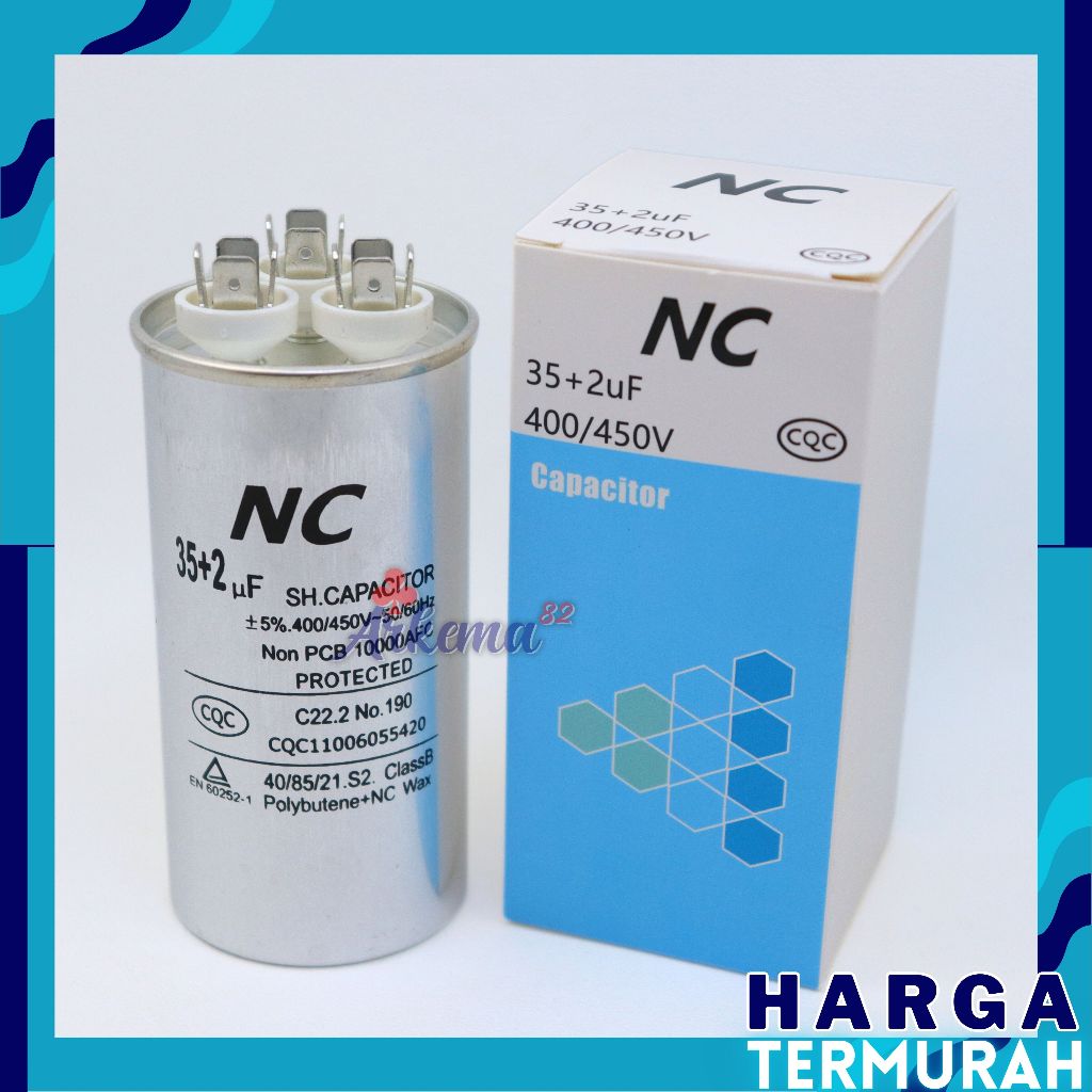 Jual KAPASITOR NC | RUNNING CAPASITOR | KAPASITOR STARTING 3 KAKI | ALCO AC | Shopee Indonesia