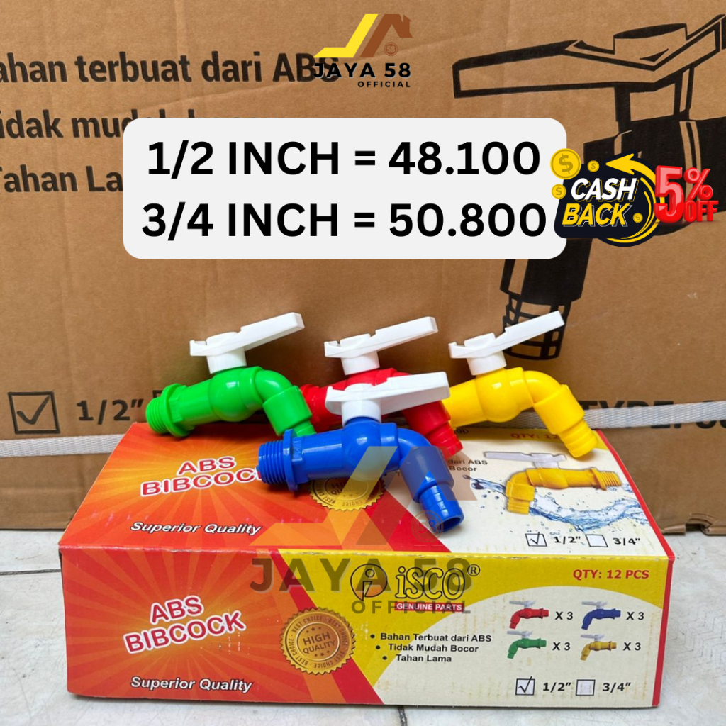 Jual GROSIR 1 Box 12pcs Kran Air model Engkol 1/2 Inch ISCO / Keran ...